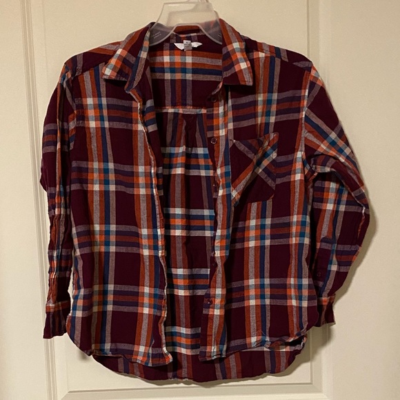 Time and Tru | Tops | Bright Colored Flannel Shirt | Poshmark